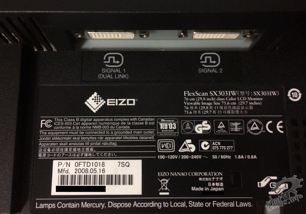 Eizo FlexScan SX3031W Inside 02 - What's Inside